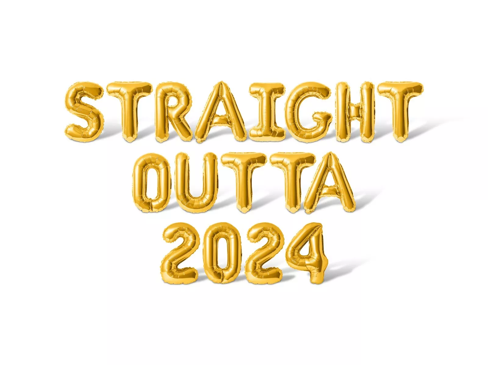 STRAIGHT OUTTA 2024 Letter & Number Balloon Banner - Birthday Party ...
