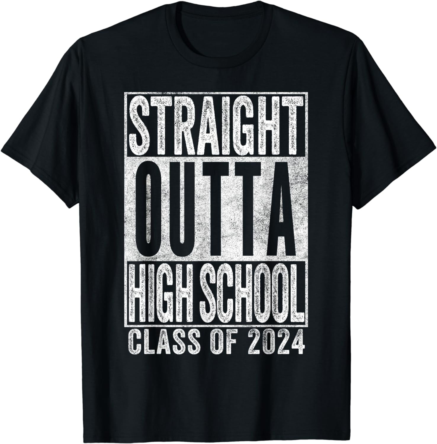 STRAIGHT OUTTA HIGH SCHOOL Graduation Class of 2024 Grad Cotton T-Shirt ...