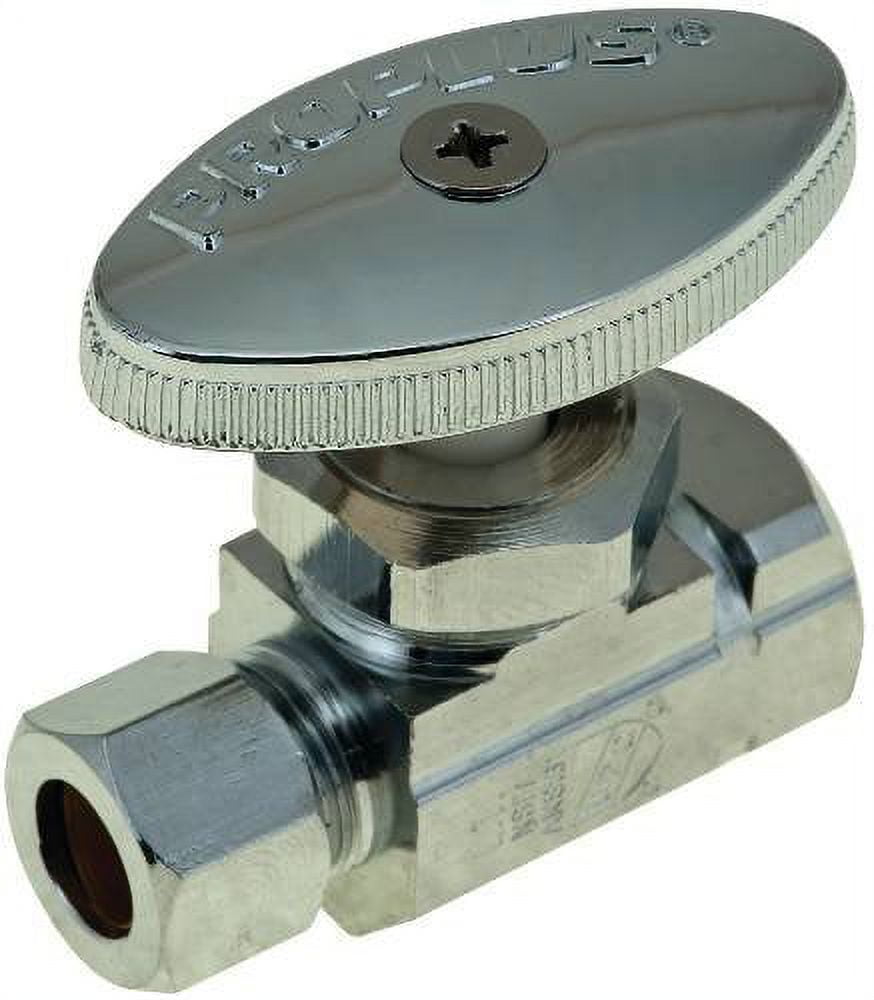 STRAIGHT STOP, 1/2 IN. IPS X 3/8 IN. OD COMPRESSION, CHROME, LEAD FREE ...