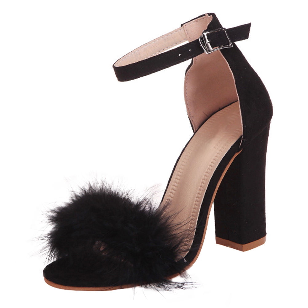 STRANDCHIC Women's Backless PU Heels Sandals, 1 Pair Stylish and Shoes ...