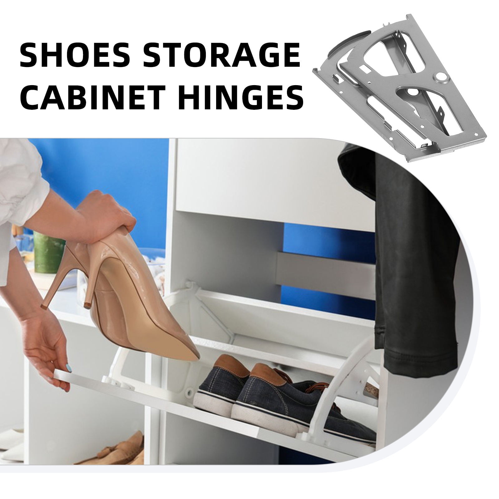 STRANDCHIC 1 Pair Stainless Steel Hinges for Shoe Rack, Easy Access ...