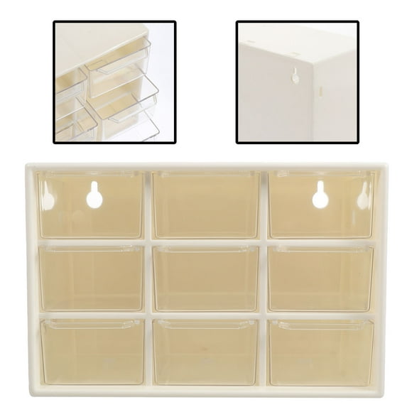 STRANDCHIC Beige Plastic Craft Organizer Storage Box Set for Cosmetics ...