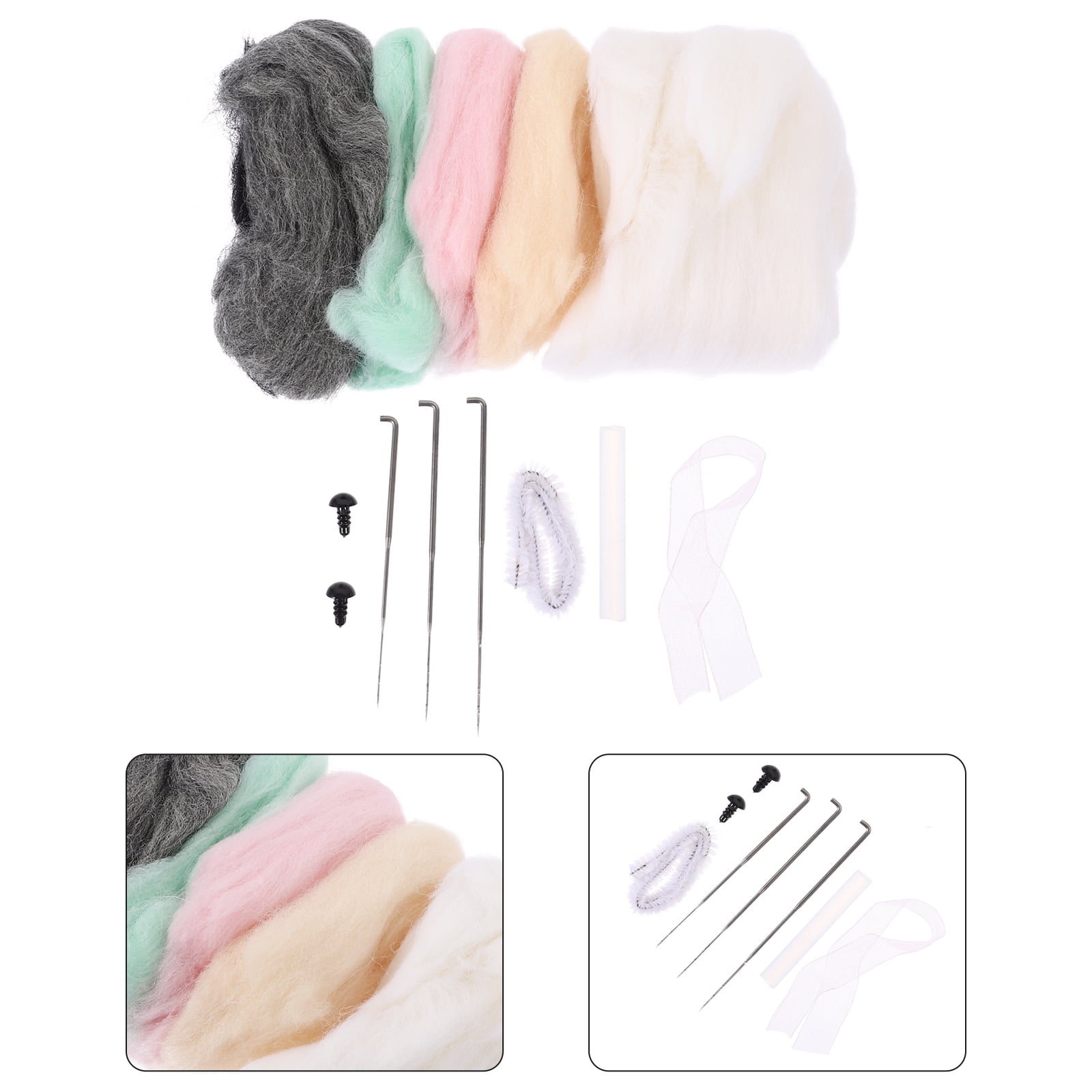 STRANDCHIC 1Set Needle Felting Kit Assorted Color Wool Felt Crafts ...