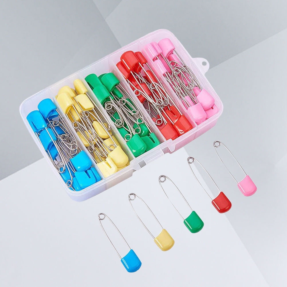 STRANDCHIC 100Pcs Assorted Color Plastic Safety Pins for Clothing Blankets Quilt Scarf Home ...