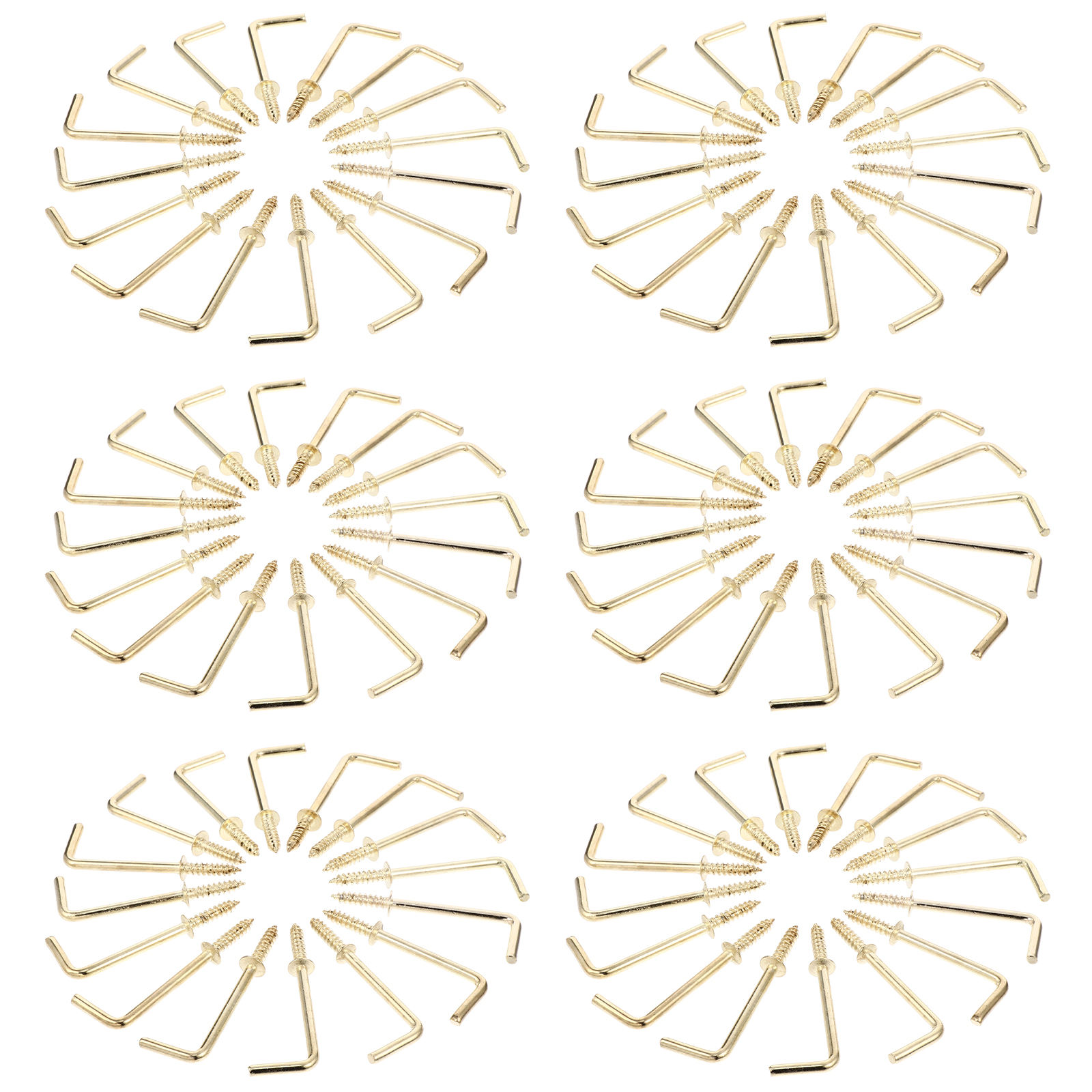 STRANDCHIC 100Pcs Golden Self-Tapping Right Angle Hooks with Anti-Rust ...