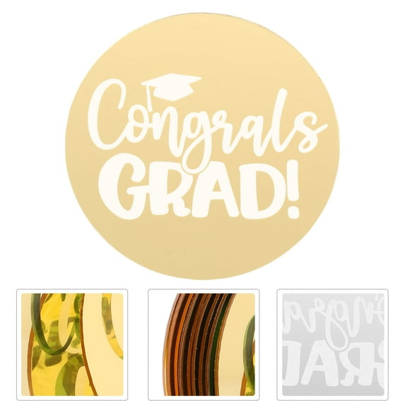 STRANDCHIC Graduation Cap Cake Inserts 10pcs Golden Acrylic Party ...