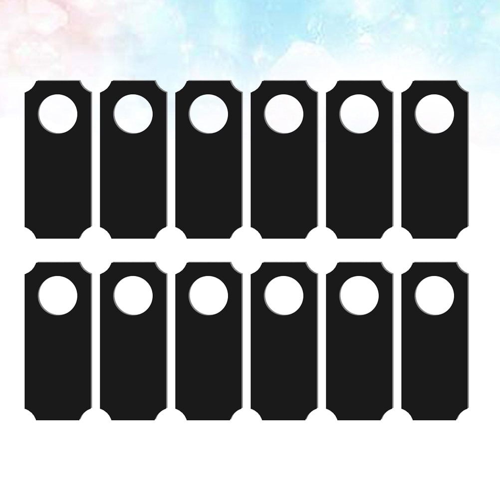 STRANDCHIC 12Pcs Black Timber Door Tags with Double Sided Design for ...