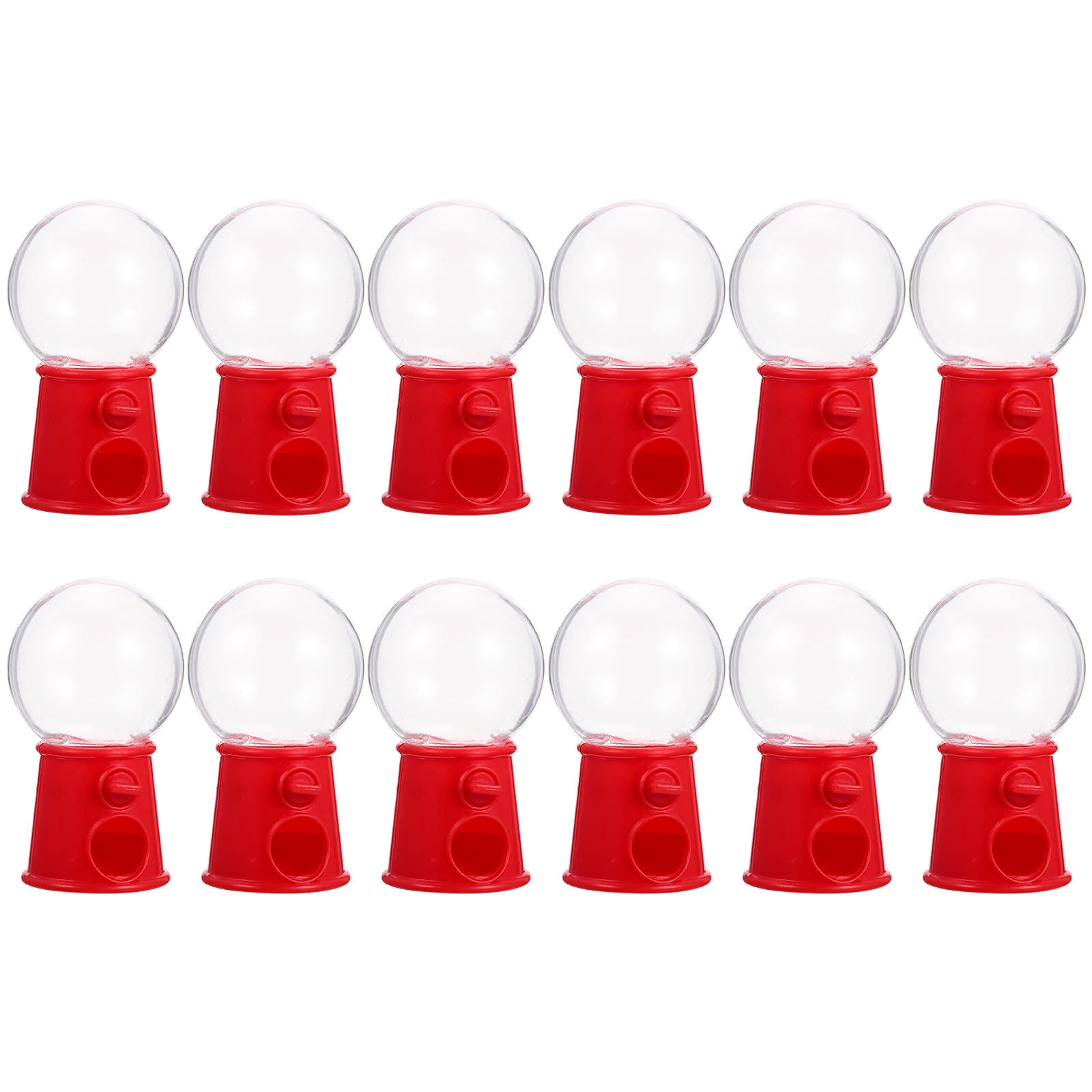 STRANDCHIC 12Pcs Mini Gumball Machines Plastic Red Round Candy ...