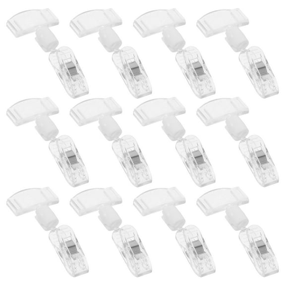 STRANDCHIC 12Pcs Rotatable Clear Sign Clips for Displaying Price Tags ...