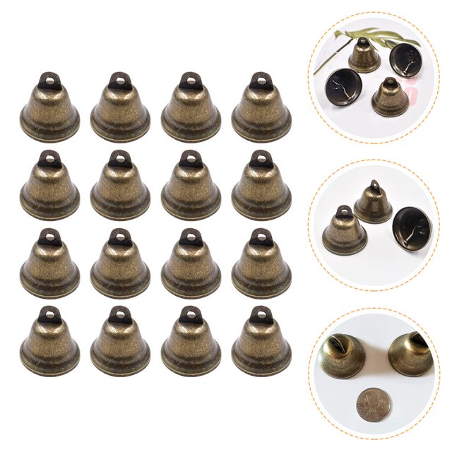 STRANDCHIC 16Pcs Vintage Christmas Tree Bells Coffee Metal Hollow Bells ...