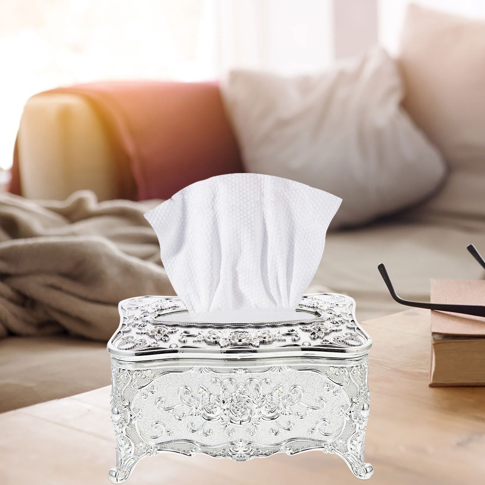 STRANDCHIC 1Pack Desktop Tissue Holder Acrylic Gold Plating For Home ...