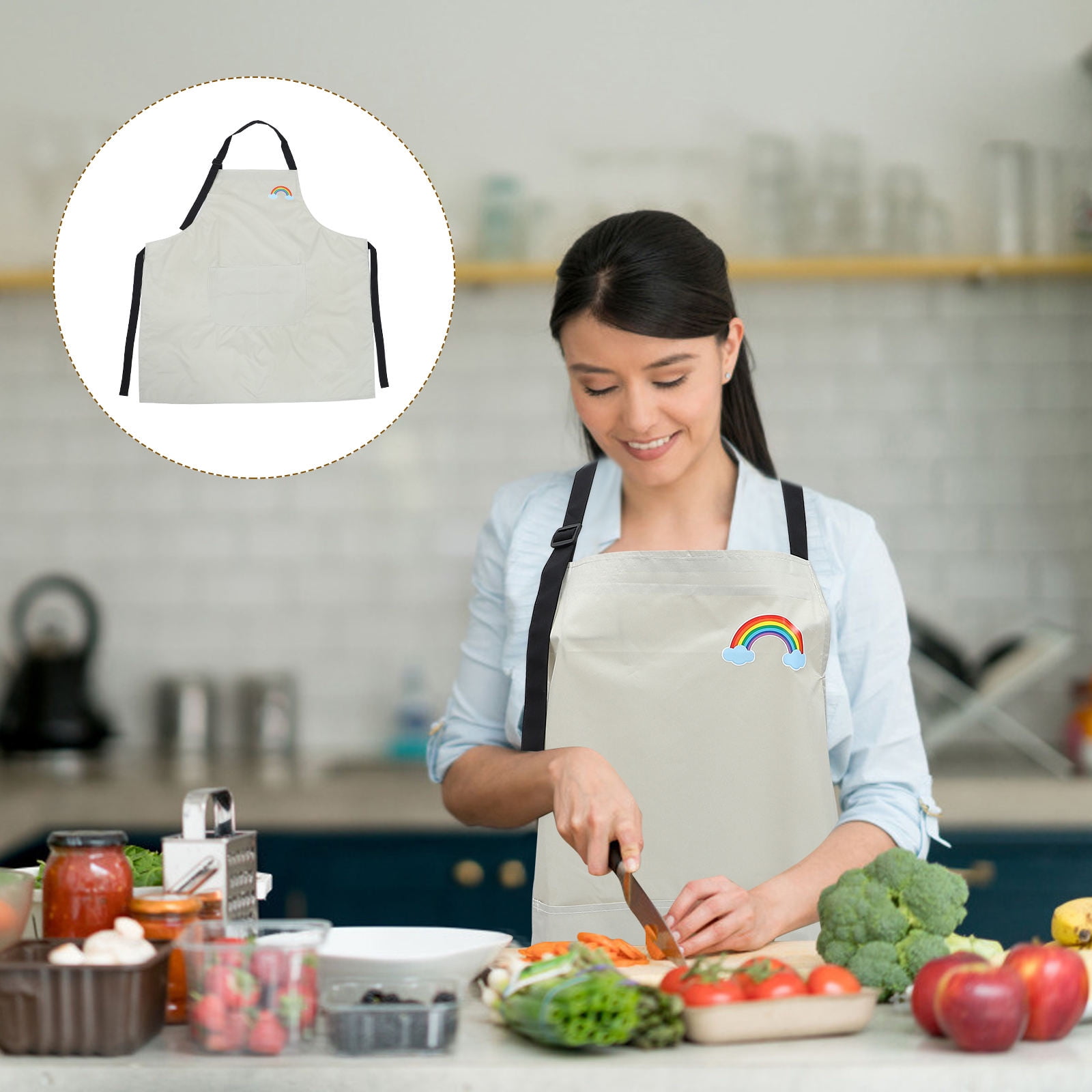 STRANDCHIC Japanese-Style PVC Kitchen Apron for Cooking, and , Perfect ...