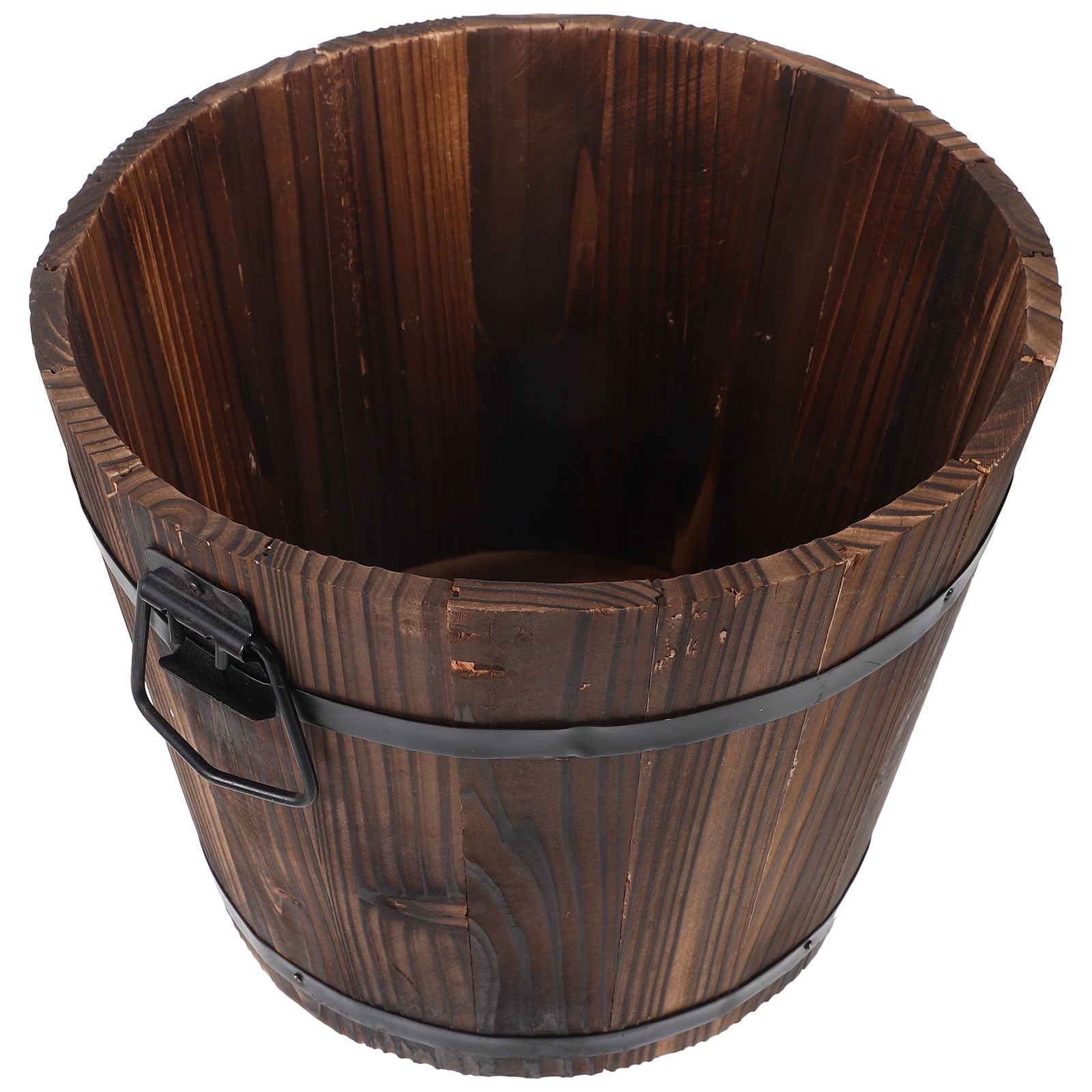 STRANDCHIC 1Pack Rustic Flower Pot Wooden Flower Bucket Coffee ...
