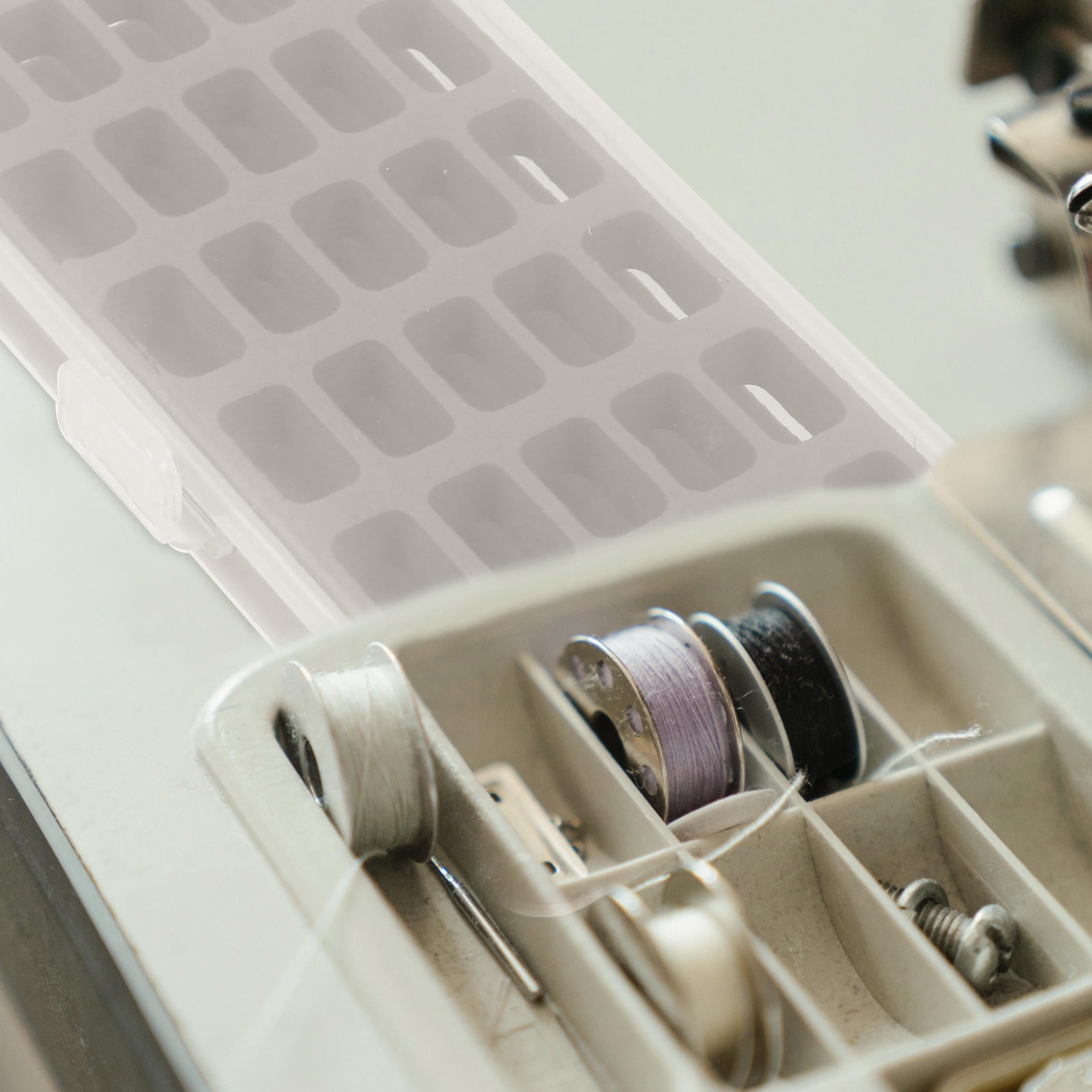 STRANDCHIC 1Pc Grey Bobbin Holder Case with 30 Slots Plastic Sewing ...