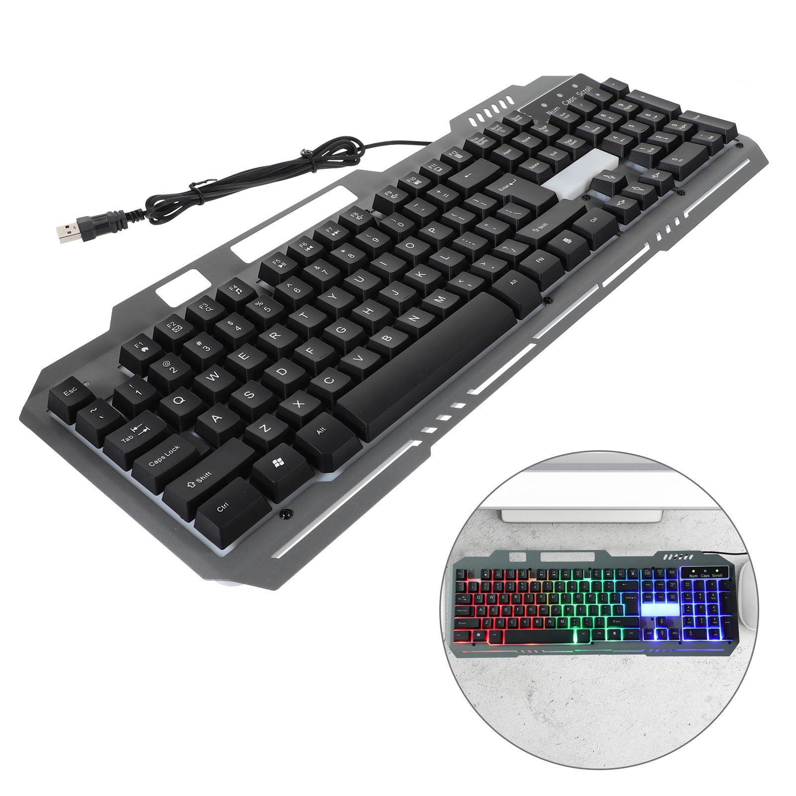 STRANDCHIC 1Pc USB Black Mechanical Keyboard for Computer Use Alloy ...