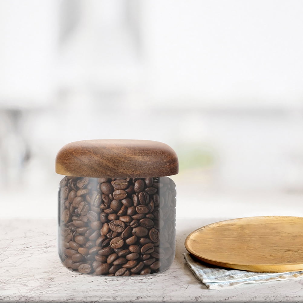 STRANDCHIC 1Pcs Chocolate 9.8X8.5X8.5in Glass Storage Jars With Lids For Pantry Organization ...