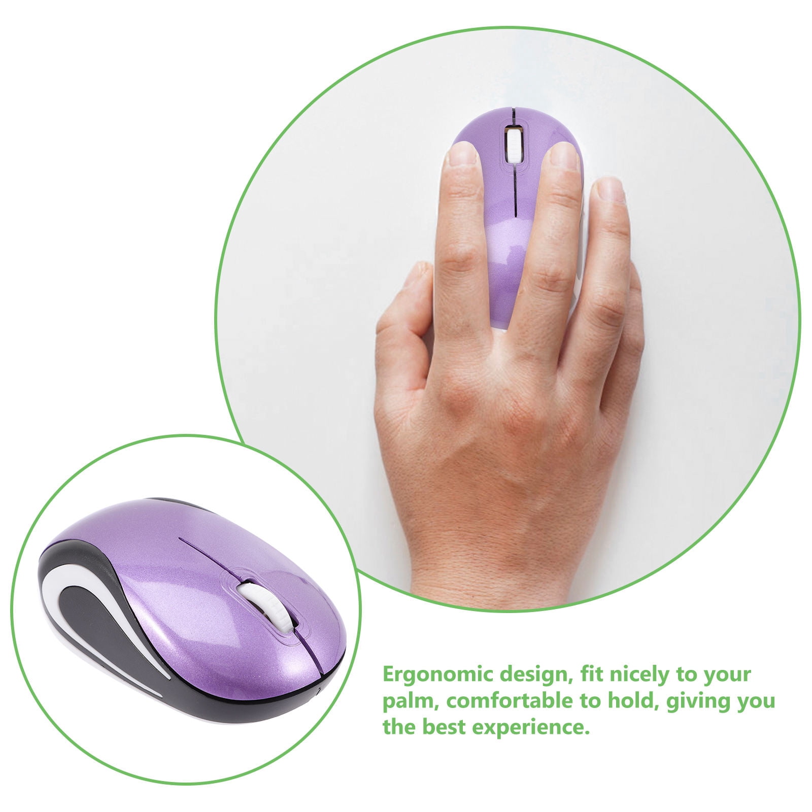 STRANDCHIC 1Pcs Purple Mouse 8.3X3.1X1.1in Compact Design for Laptop ...