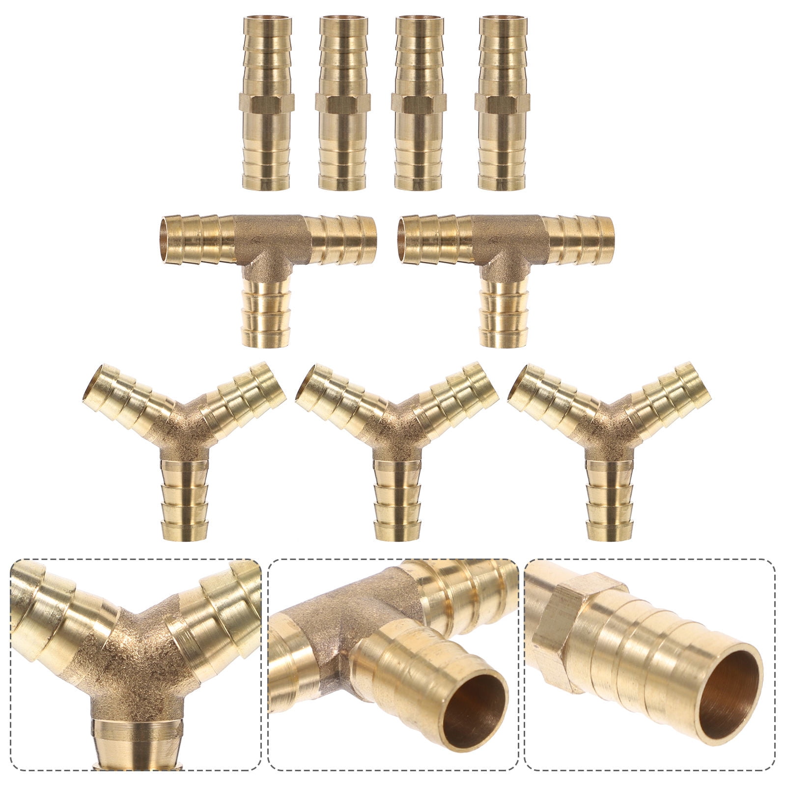 STRANDCHIC 1Set Brass Air Hose Fittings Set Y Shape Tee Coupler and ...
