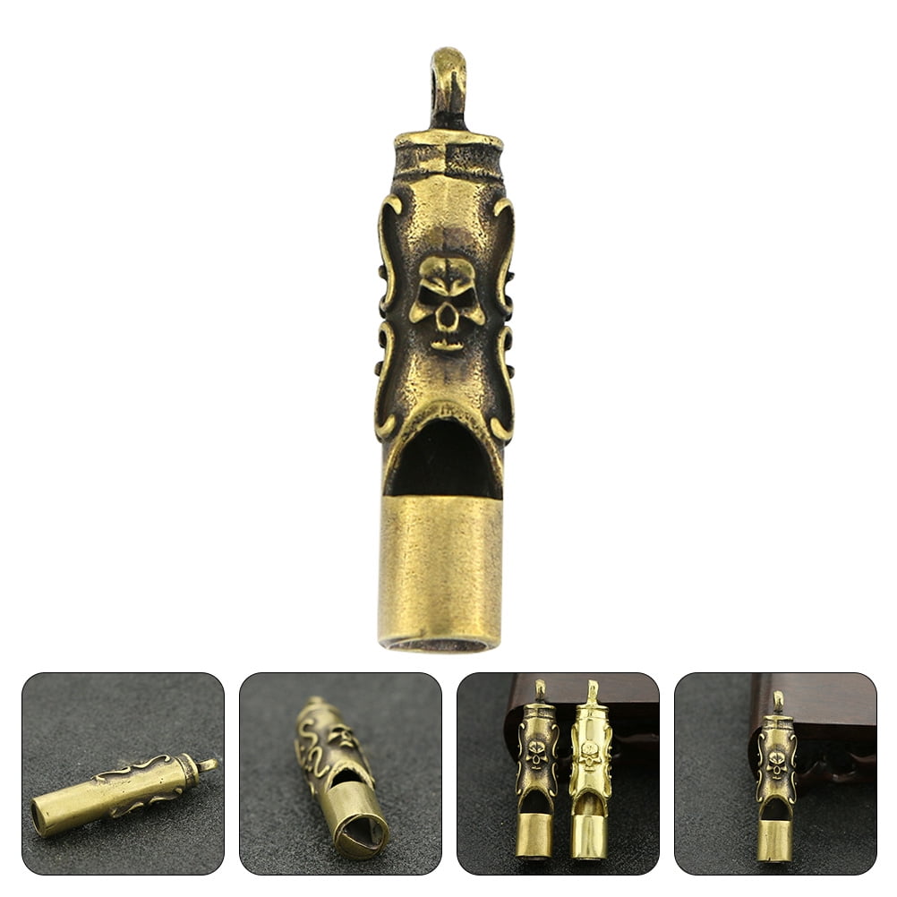 STRANDCHIC 1Set Golden Brass Whistle Pendant for Creative and Skull ...