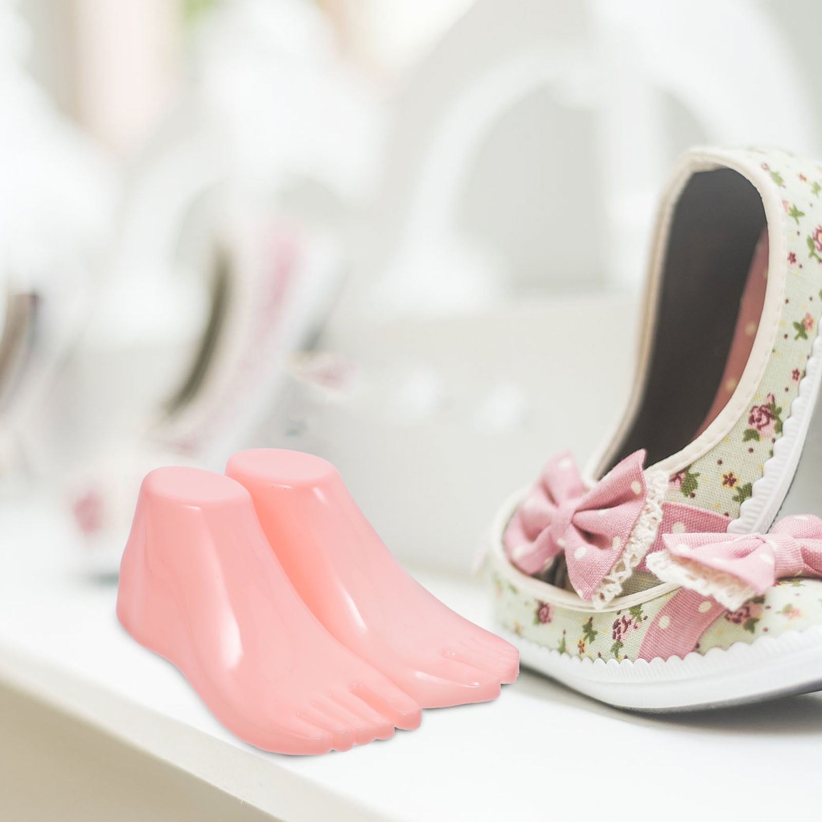 STRANDCHIC 1Set Pink Plastic Foot Sock Mannequin for Shoe Display and ...