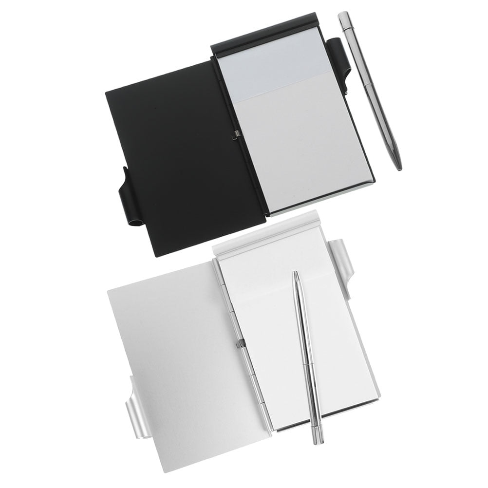 STRANDCHIC 2 Sets of Note Pad with Pen Stylish Aluminum Alloy Notebook ...