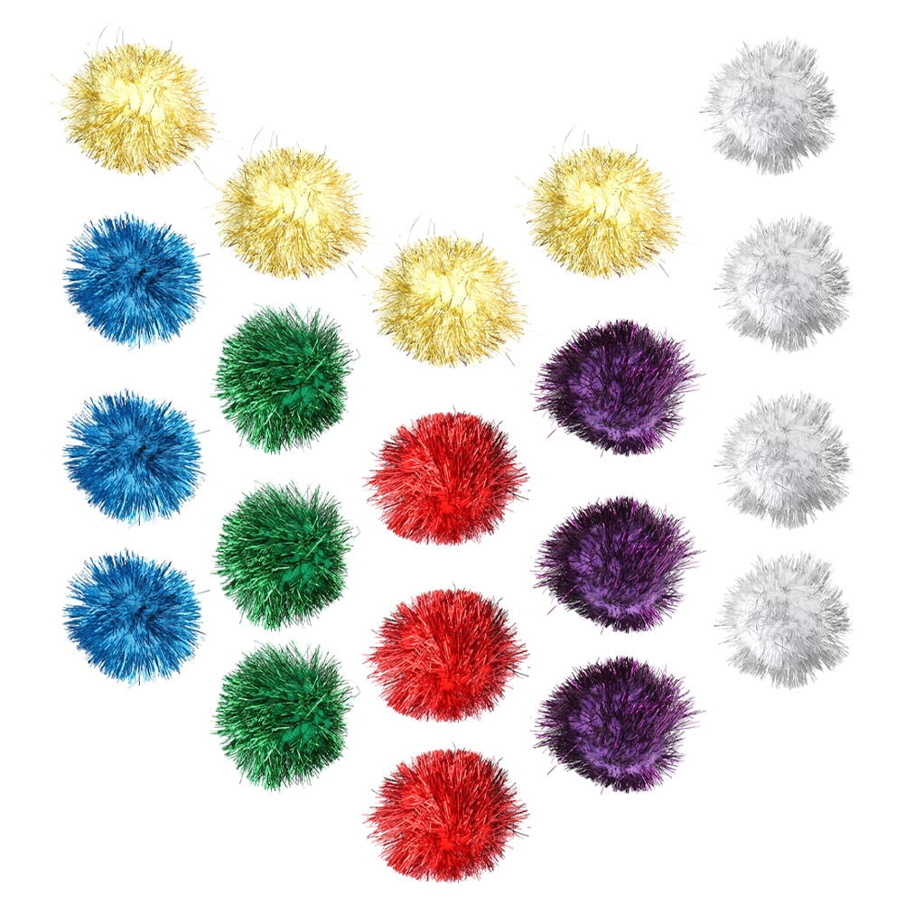 STRANDCHIC 20 Pcs Mini Sparkle Ball Cat Playthings Assorted Color for ...