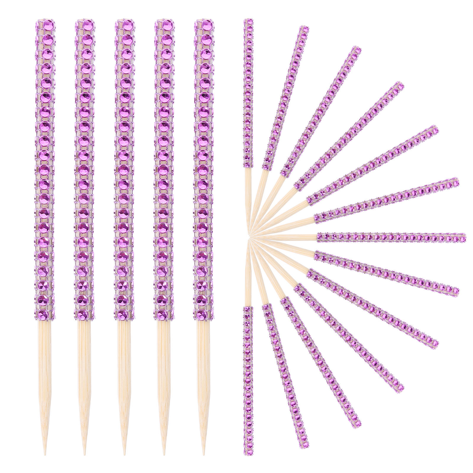 STRANDCHIC 24Pcs Reception Candy Sticks Purple Wooden Elegant for ...