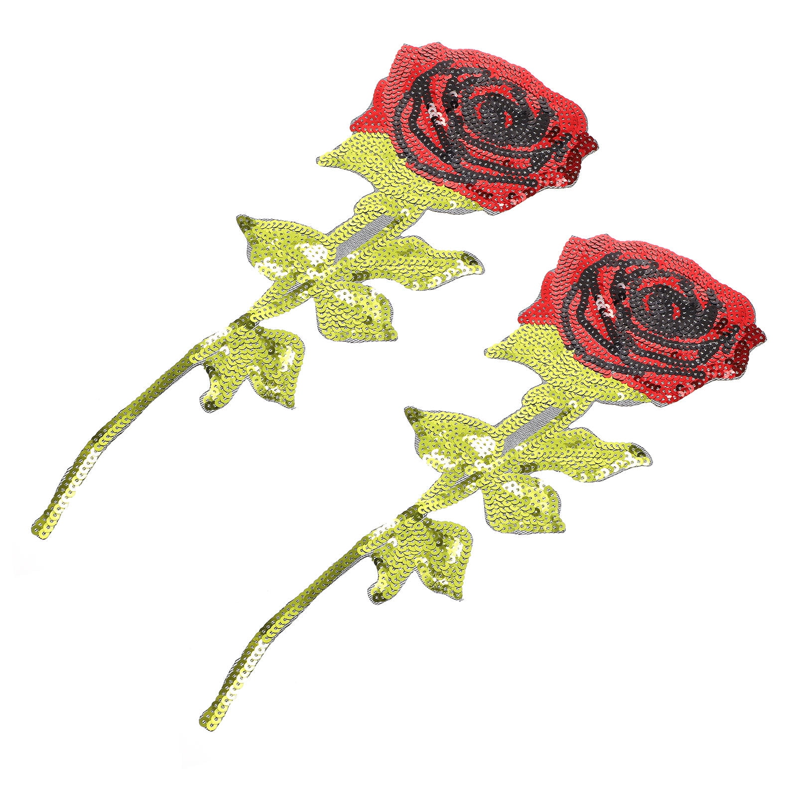 STRANDCHIC 2Pcs Red Sequin Rose Clothes Patch Sew on Applique for Bags ...