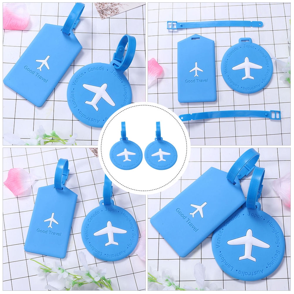 STRANDCHIC 2Pcs Silicone Suitcase Tags Travel Baggage Labels with Name ...