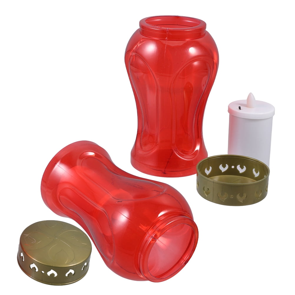 STRANDCHIC 2pcs LED Flickering Grave Lights Cemetery Decorations for ...