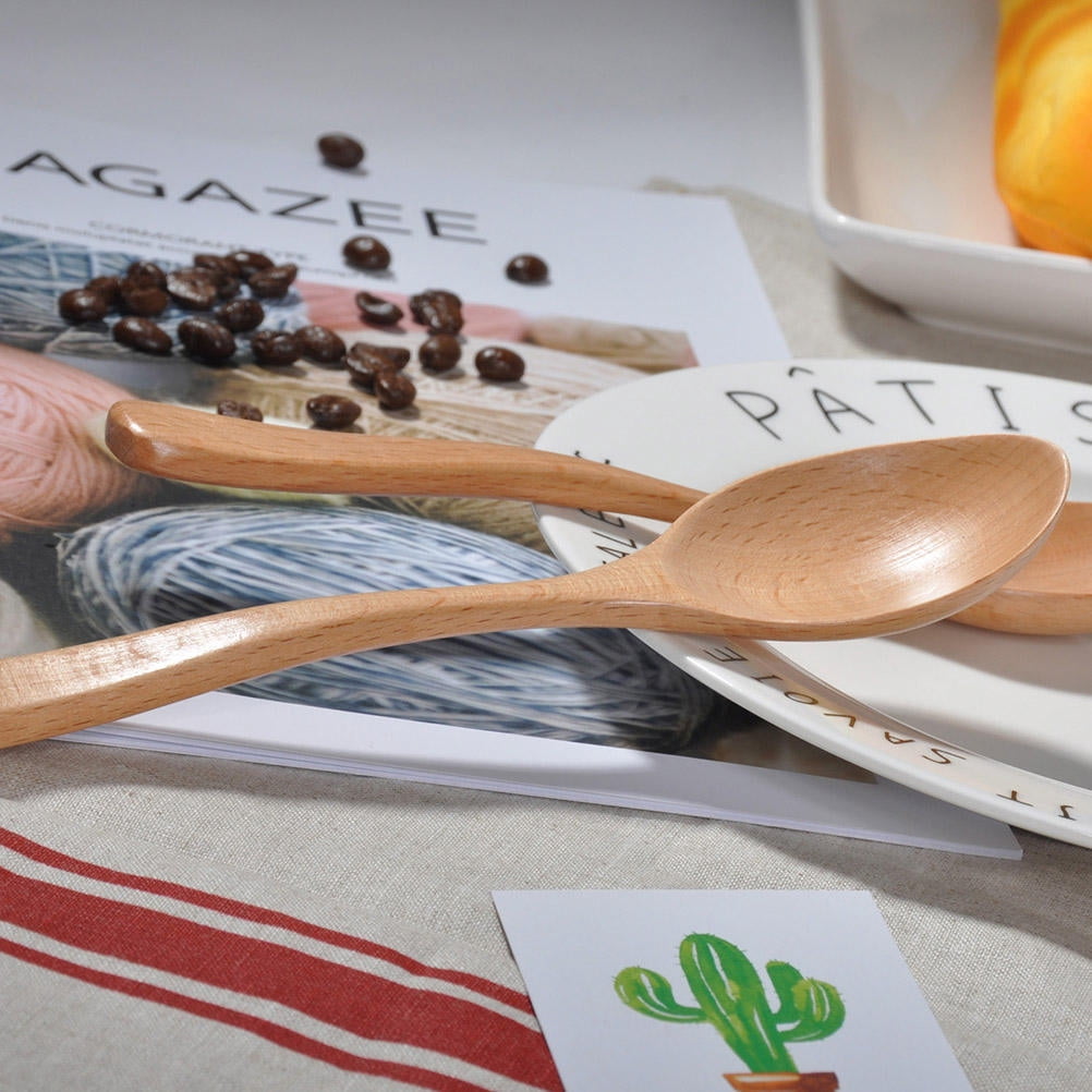 STRANDCHIC 2pcs Natural Wood Rice Serving Spoons Kitchen Utensils for ...
