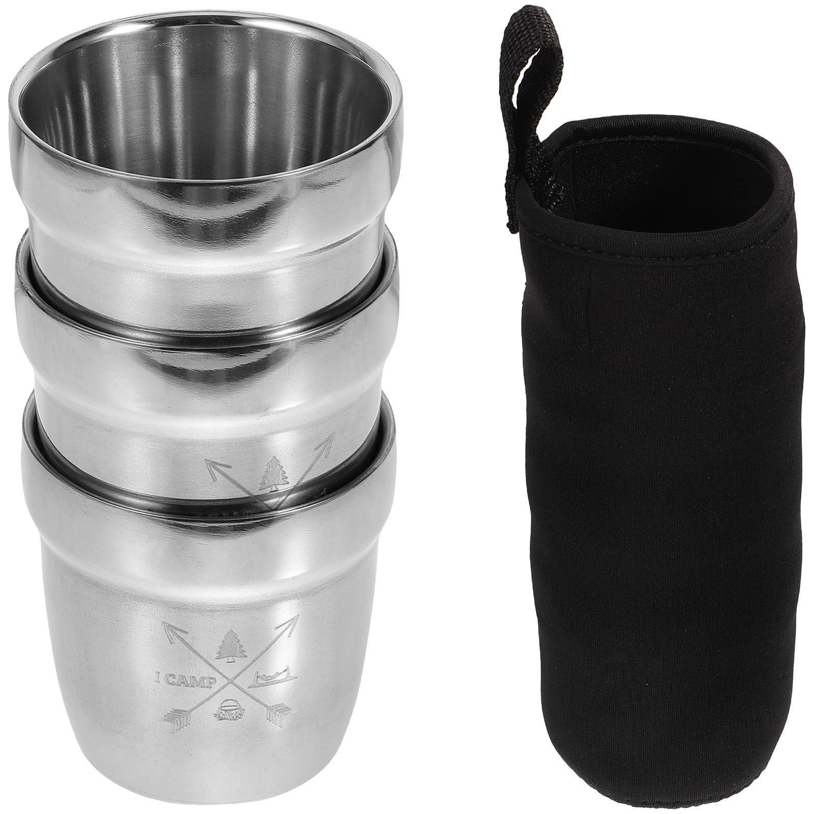 STRANDCHIC 3 Cups Metal Coffee Cup Set with Simple Appearance for ...