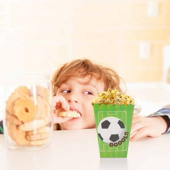 STRANDCHIC 30Pcs Green Popcorn Buckets with Easy Carry Football Pattern ...