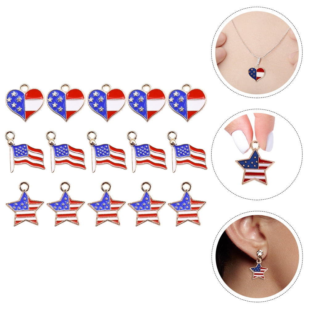 STRANDCHIC 30pcs Simple Design Flag Charms Assorted Color Metal for DIY ...