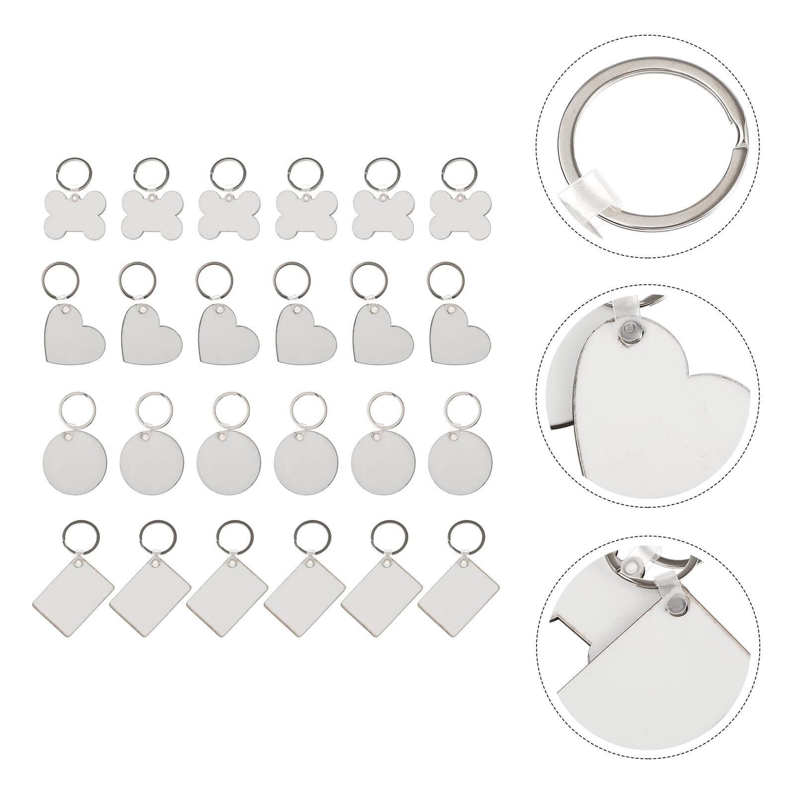 STRANDCHIC 36Pcs DIY Sublimation Keychain Plated Silver Mdf Blank Heat ...