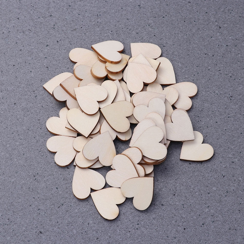 STRANDCHIC 36Set Unfinished Wood Crafts in Heart Shape for DIY Projects ...