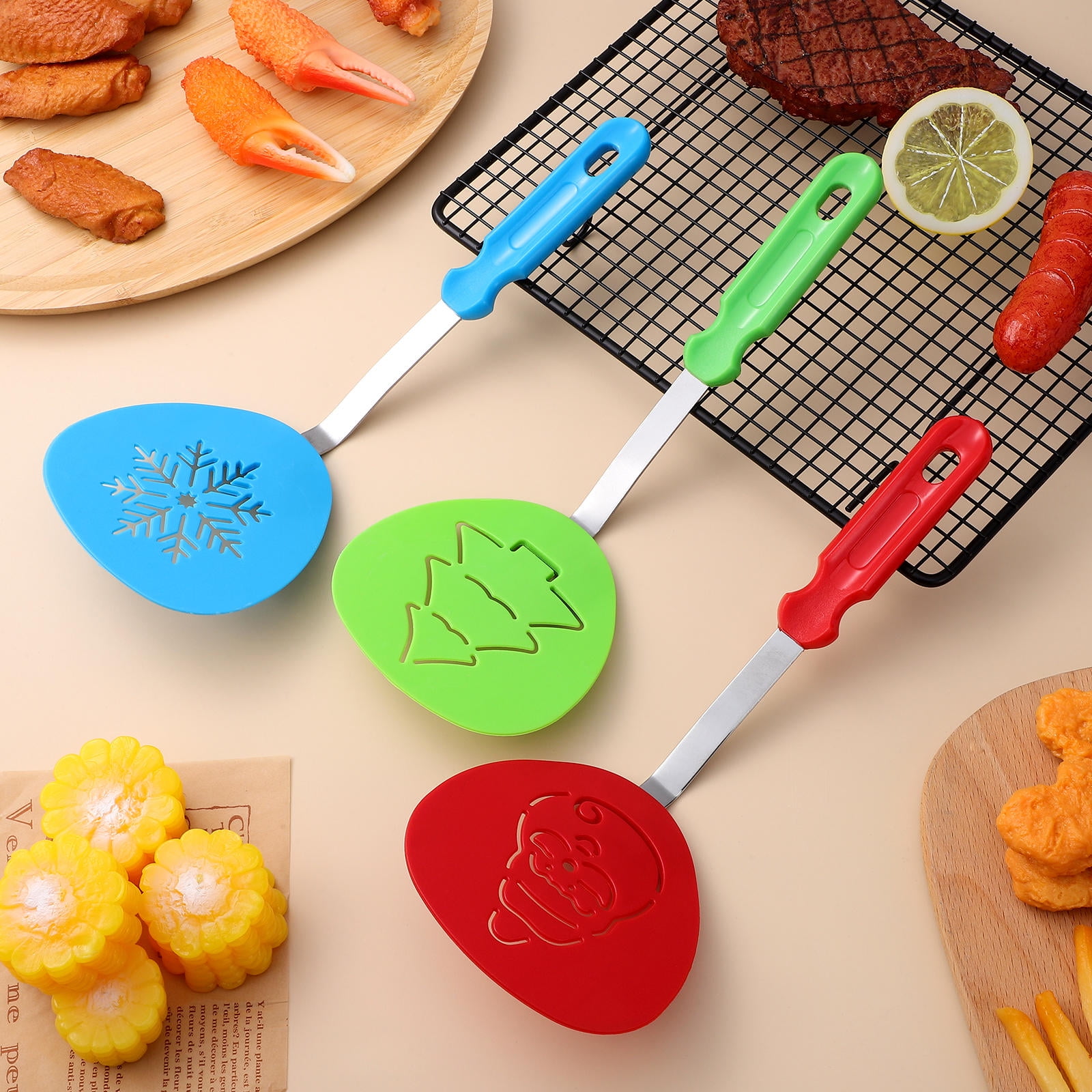 STRANDCHIC 3Pcs Cooking Turner Spatula Wok Spatulas Ergonomic Stainless ...