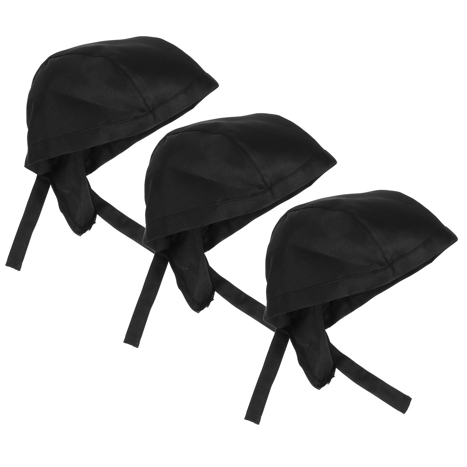 STRANDCHIC 3Pcs Black Server Hats with Ribbon Chef Turbans for Bbq ...