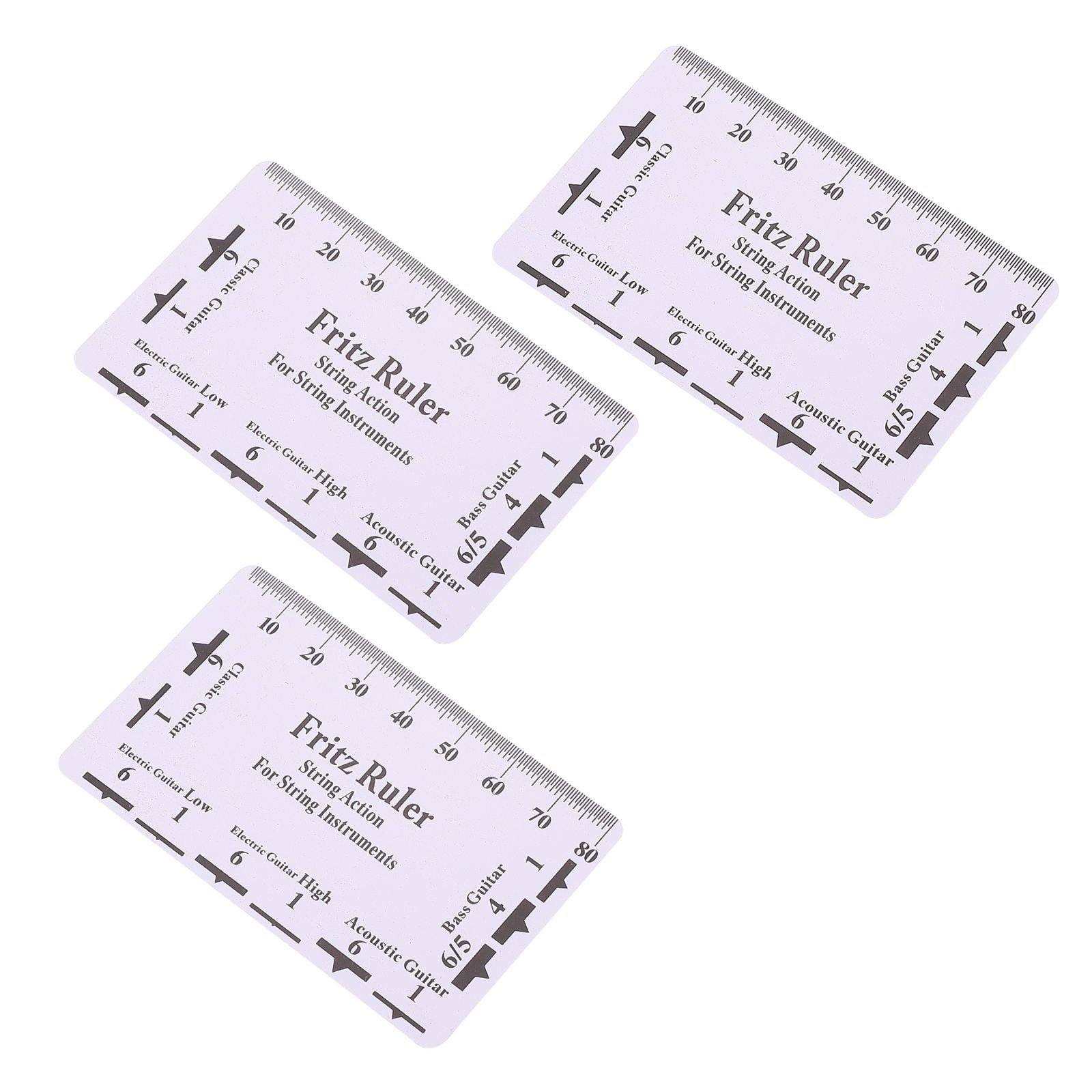 STRANDCHIC 3Pcs Professional Guitar Neck Rulers Plastic Measuring ...