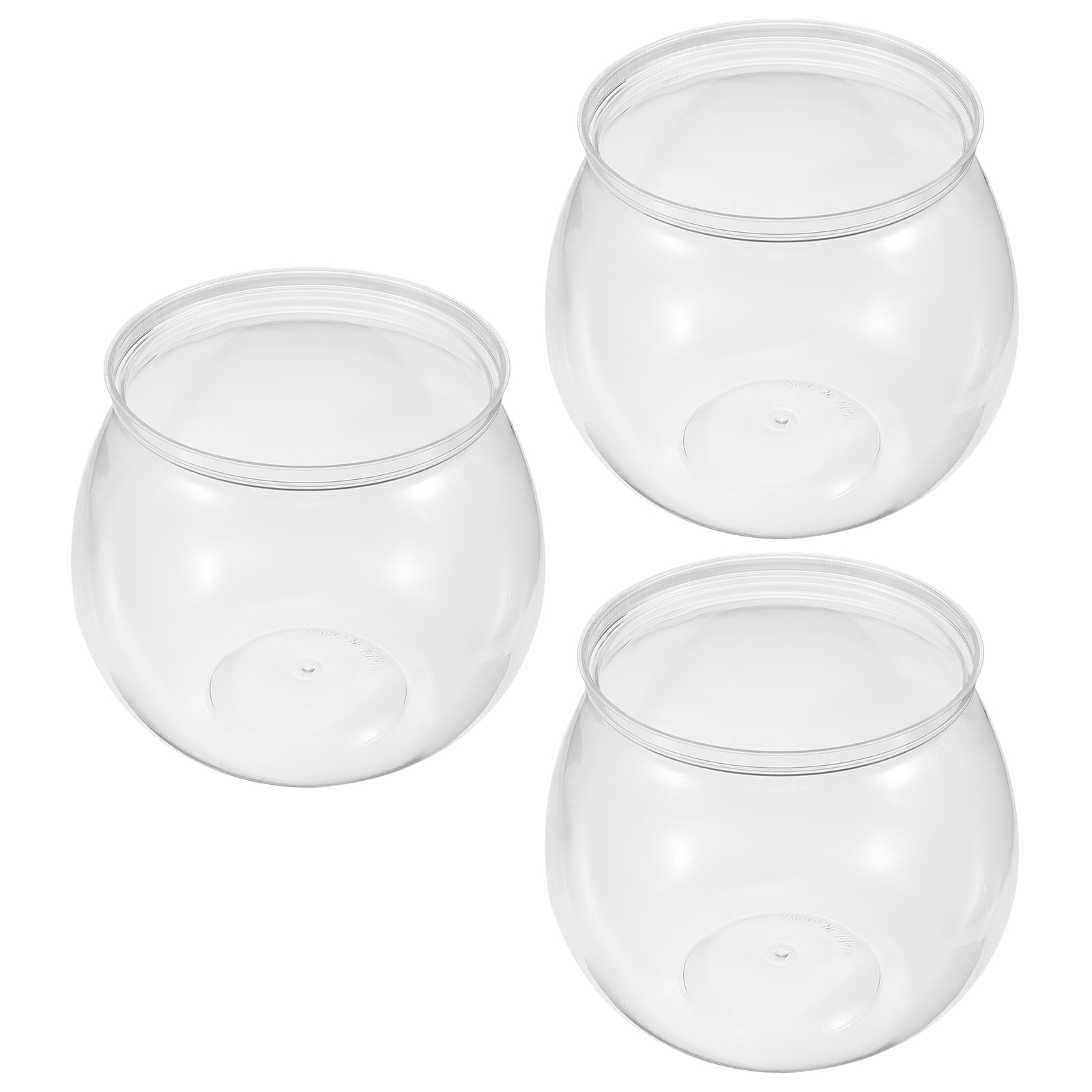 STRANDCHIC 3pcs Clear Fish Bowl Round For Fish Enthusiasts Simple ...