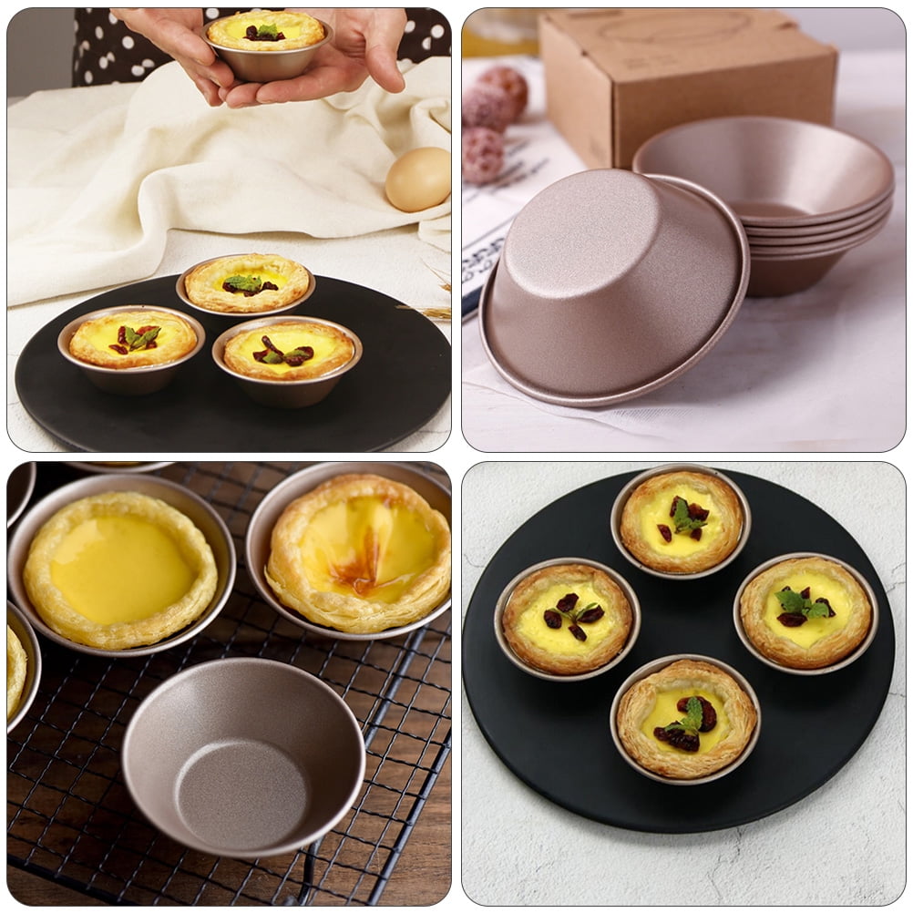 STRANDCHIC 4Pcs Pie Baking Molds Carbon Steel Nonstick Golden Color for ...