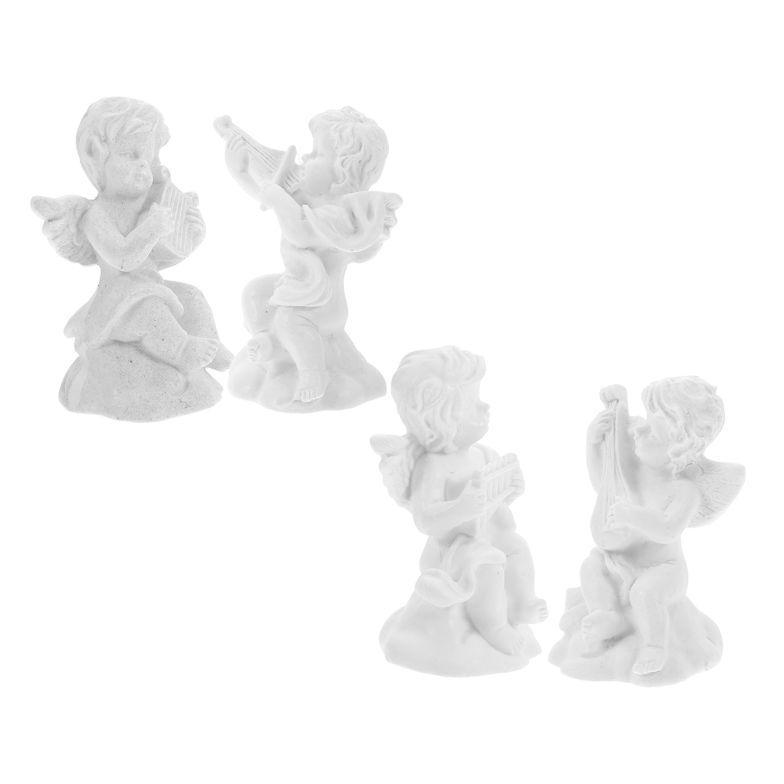 STRANDCHIC 4Pcs Small Angel Statue White Resin Figurines Home Decor ...