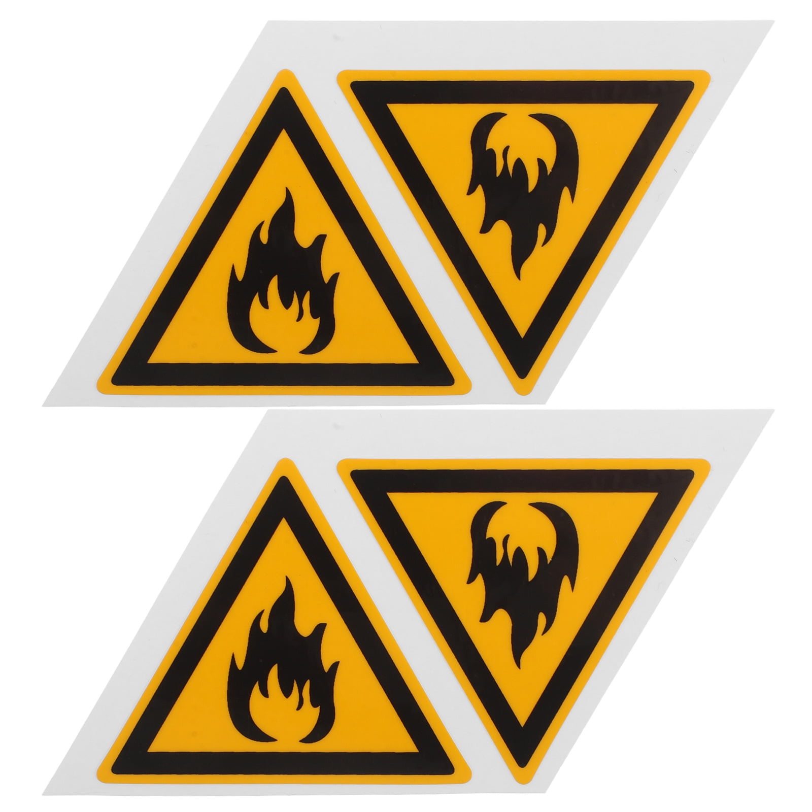 STRANDCHIC 4-Pack Fire Safety Warning Stickers, Yellow Weatherproof ...