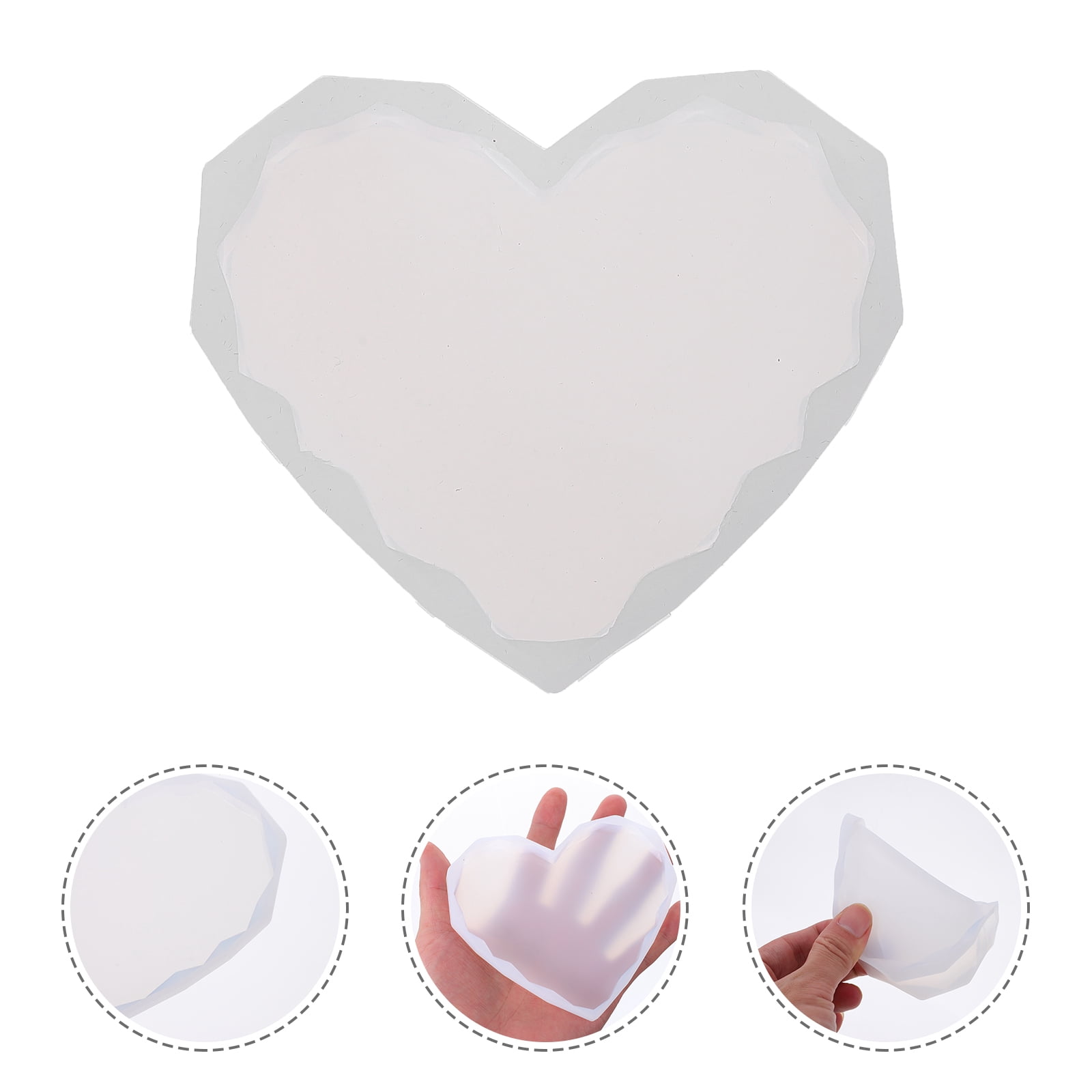 STRANDCHIC 4pcs Heart and Rhombus Shaped Silicone Epoxy Molds for ...