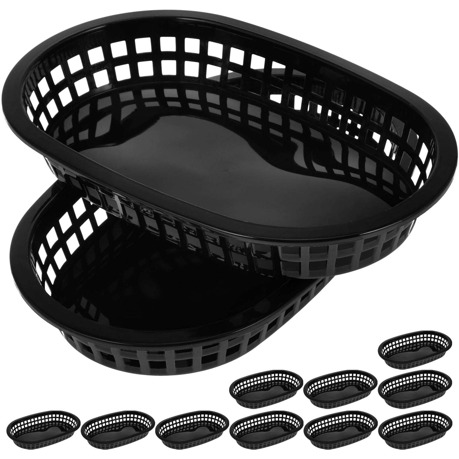STRANDCHIC 50 Storage Baskets Food Serving Baskets Black Plastic for ...