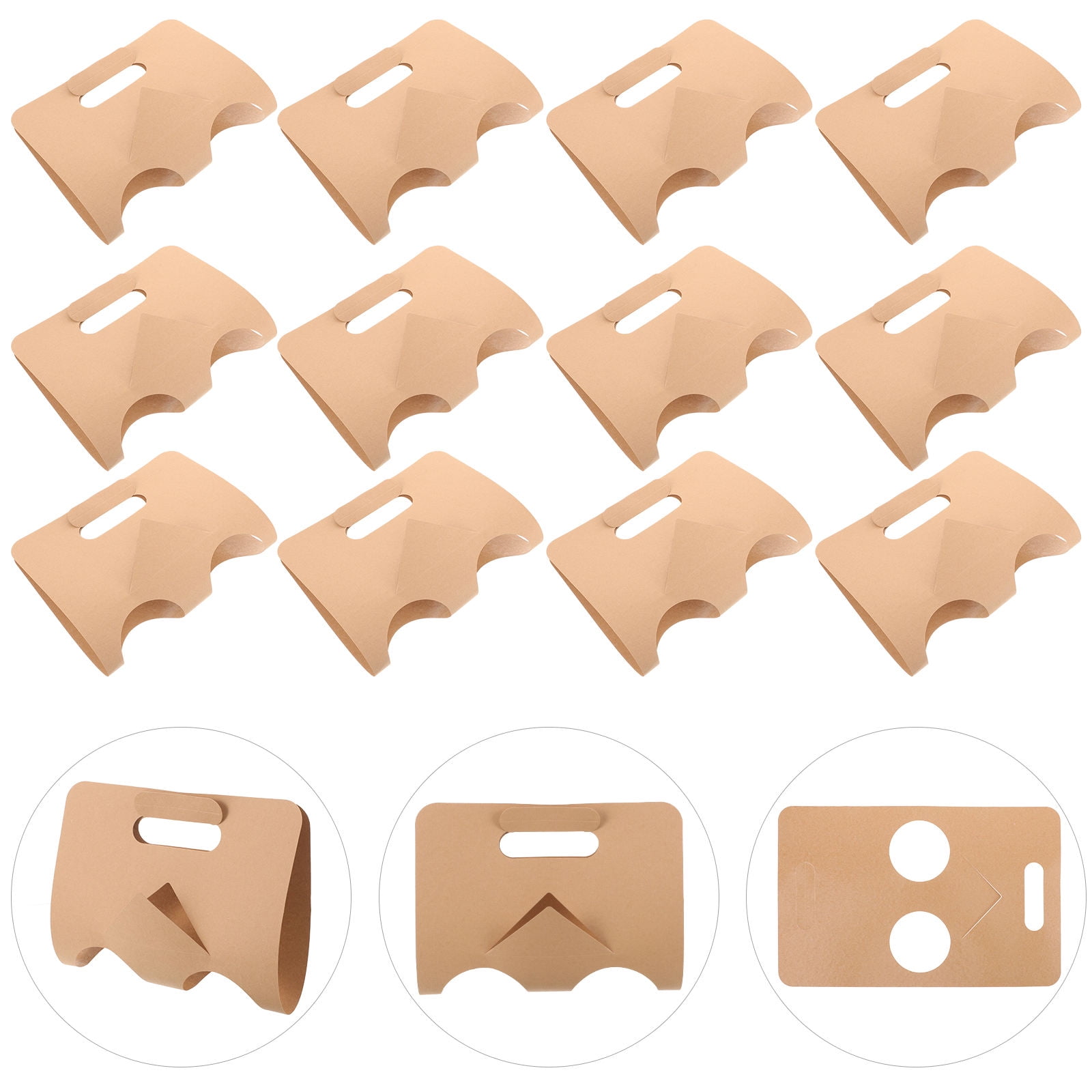 STRANDCHIC 50Pcs Paper Drink Carrier with Handle for Coffee and ...