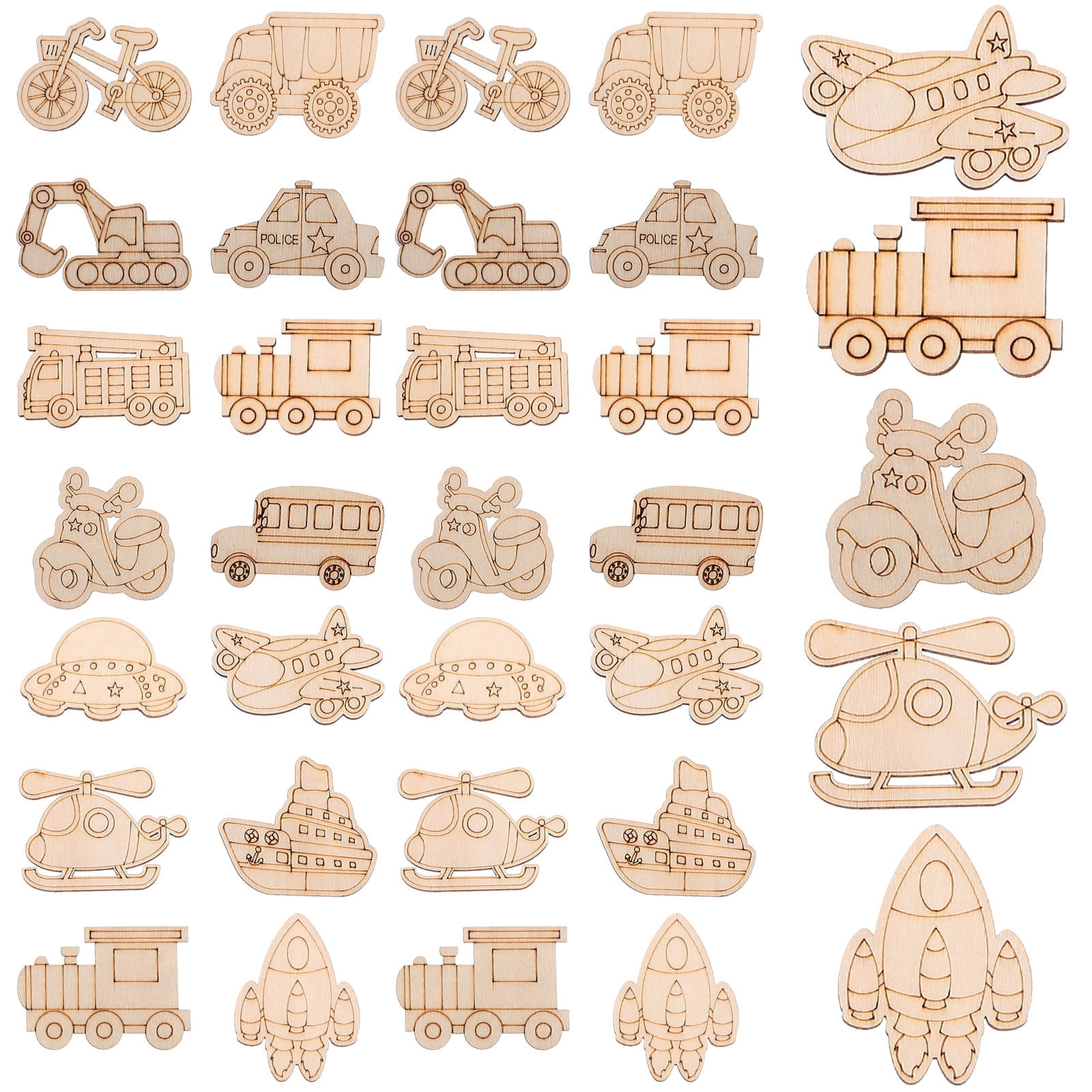 STRANDCHIC 50Pcs Truck Cutouts for Crafts Wooden Cutouts for Home Decor ...