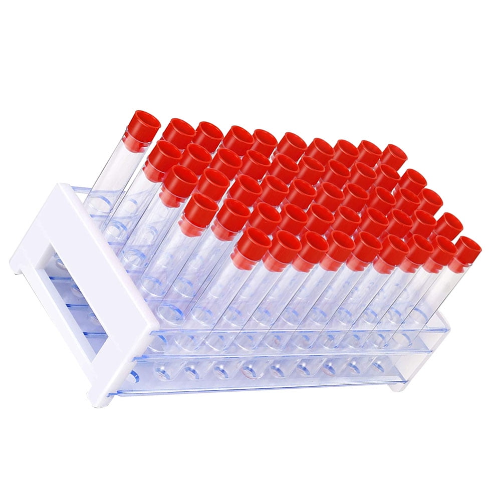 STRANDCHIC 51-Piece Plastic Test Tubes Set Lids and Detachable Storage ...