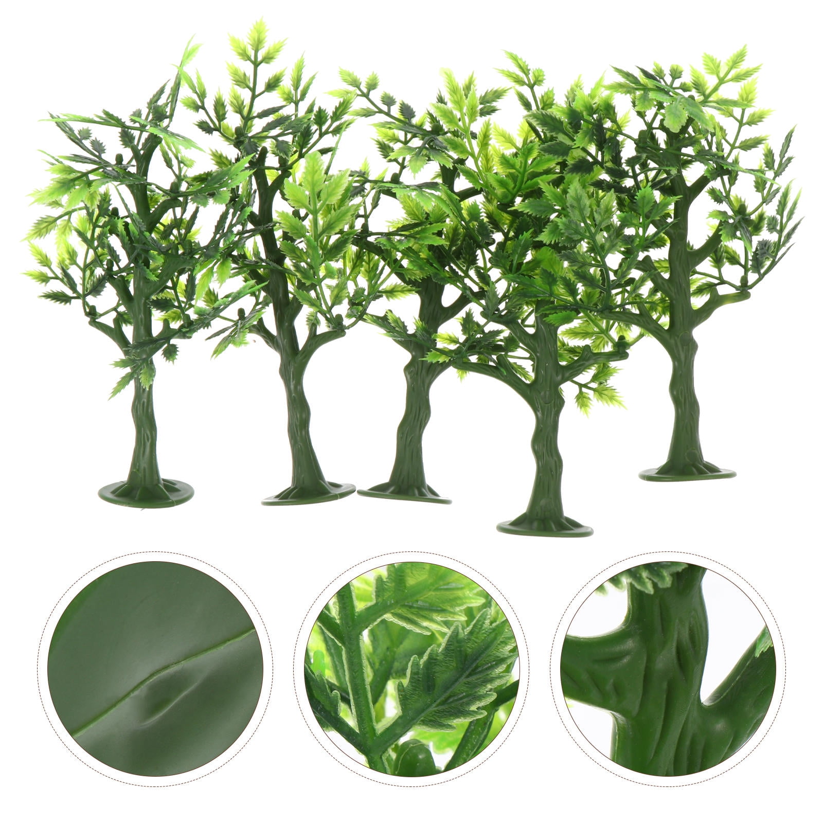 STRANDCHIC 5pcs Small Green Plastic Tree Models for Hobbyists, Train ...