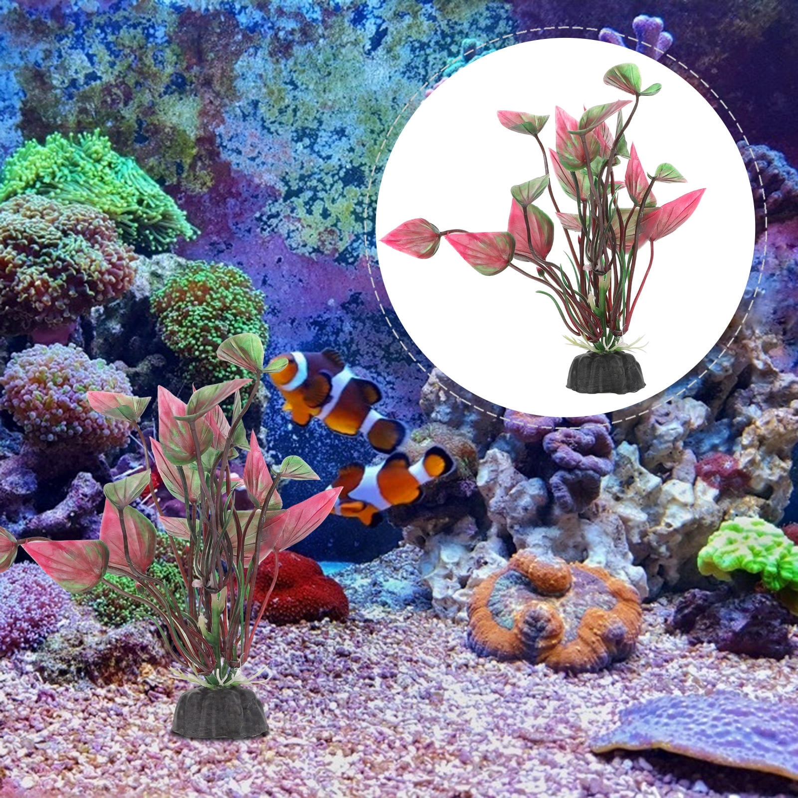 STRANDCHIC 6pcs Fake Aquarium Plants Realistic for Fish Tank ...